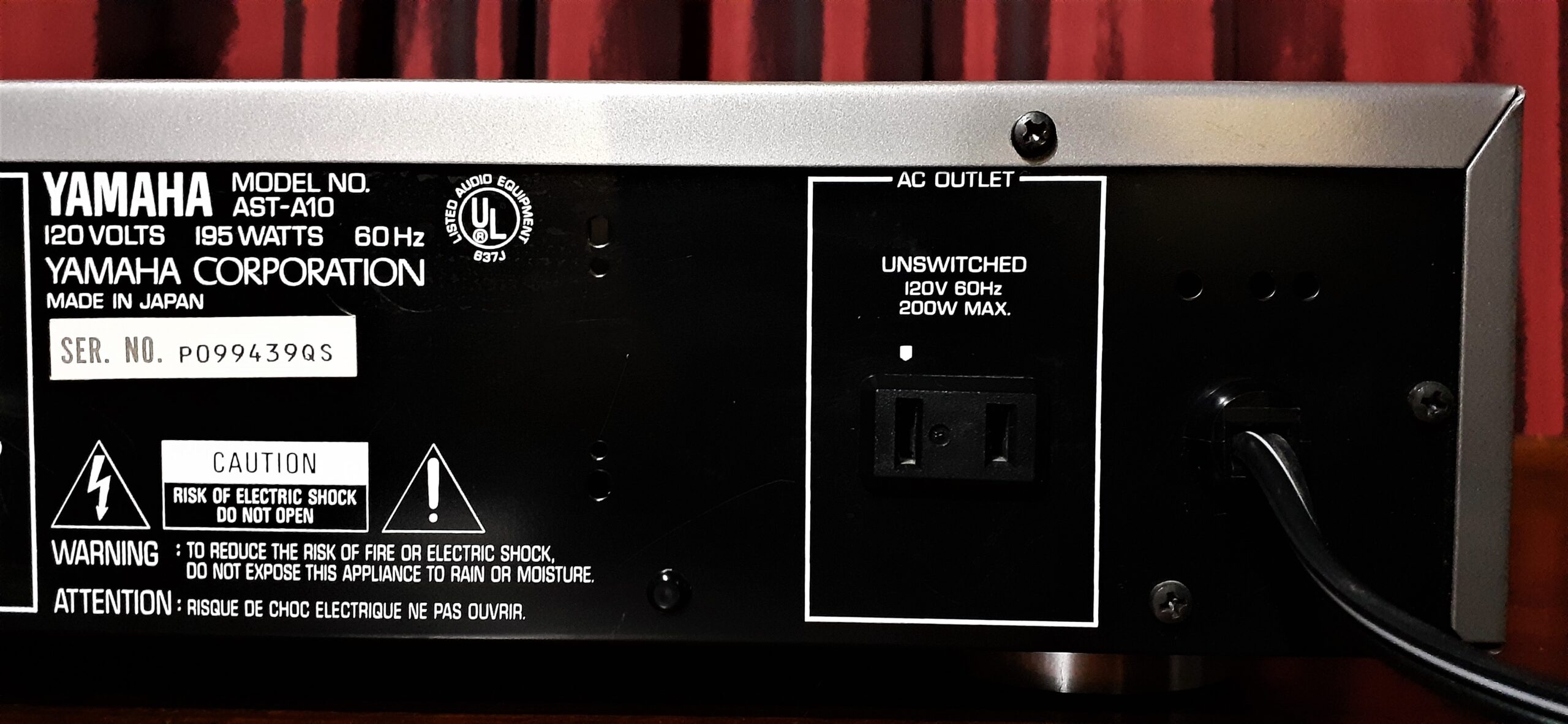 1988 Yamaha AST-A10 Active Servo Processing Amplifier | CHECKERED RECORDS