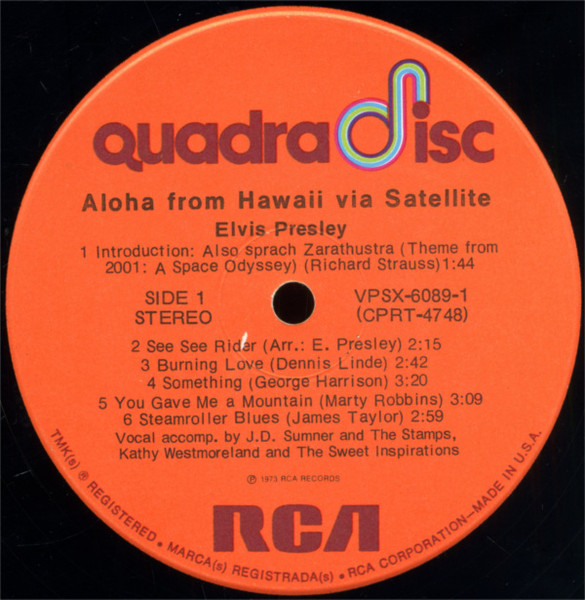 Elvis Aloha From Hawaii Via Satellite First Year Pressing 1973 US RCA ...