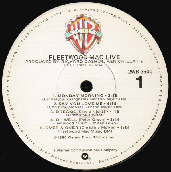 Fleetwood Mac Fleetwood Mac Live First Year Pressing 1980 US Warner ...