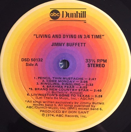 Jimmy Buffett Living and Dying in 3/4 Time First Year Pressing 1974 US ...