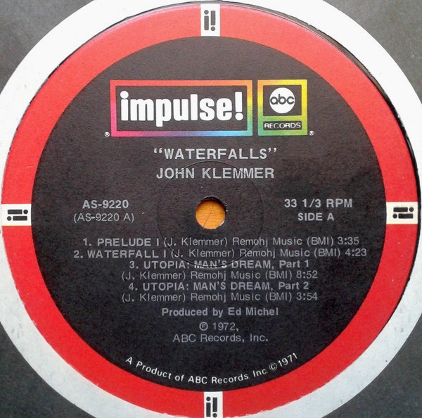 John Klemmer Waterfalls First Year Pressing 1972 US ABC Records Impulse ...