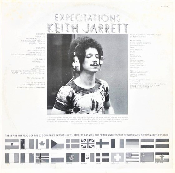 Keith Jarrett Expectations First Year Pressing 1972 US Columbia KG ...