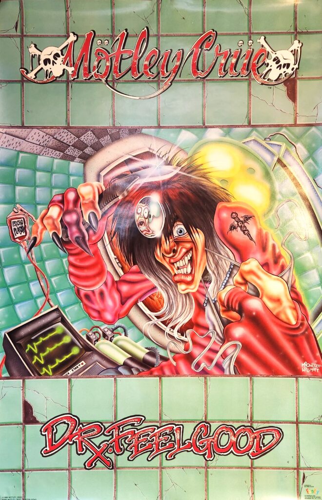 Original 1989 Motley Crue Dr. Feelgood Poster Alister Fiend Funky #3265 1989 First Printing ...