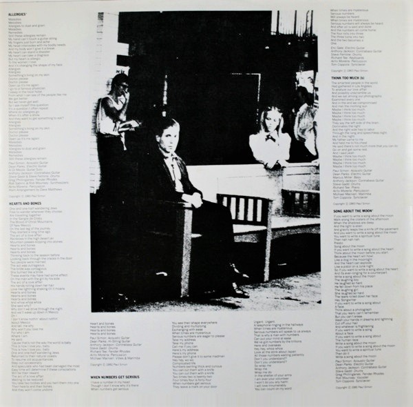 Paul Simon Hearts And Bones First Year Pressing 1983 US Warner Bros ...