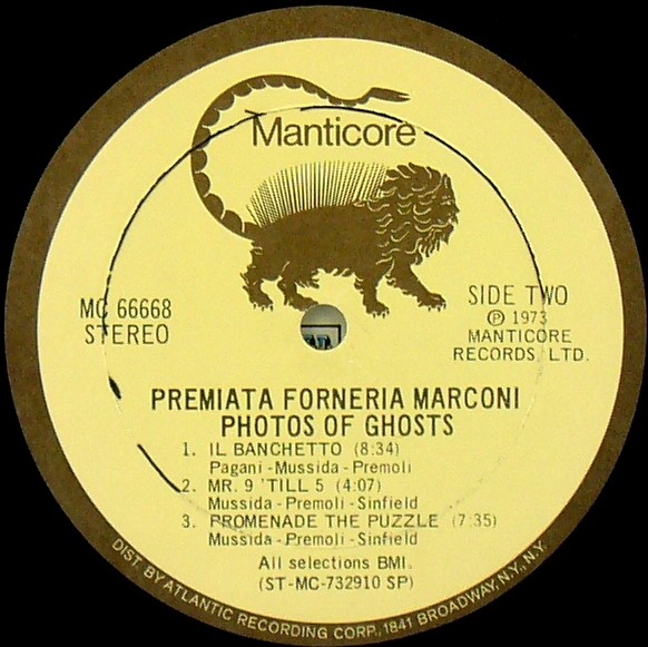 Premiata Forneria Marconi Photos Of Ghosts First Year Pressing 1973 US ...