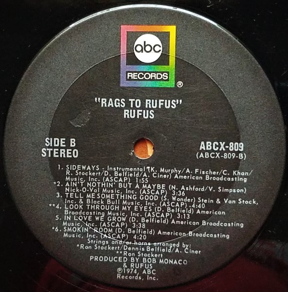 Rufus Featuring Chaka Khan Rags To Rufus First Year Pressing 1974 US ...